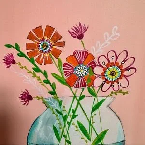 Hand Crafted | Art | Hand Painted Beta Fish In Flower Vase Painted On ...